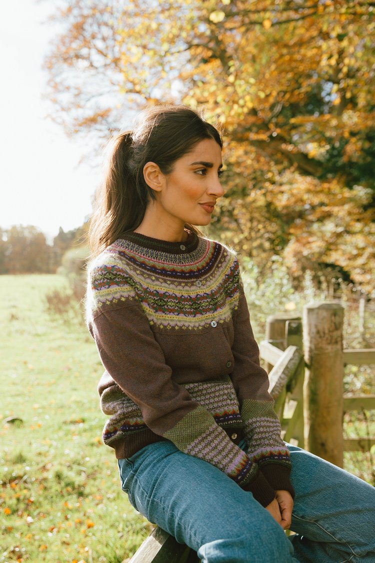 Eribe Original Alpine Cardigan Fair Isle Merino Angora